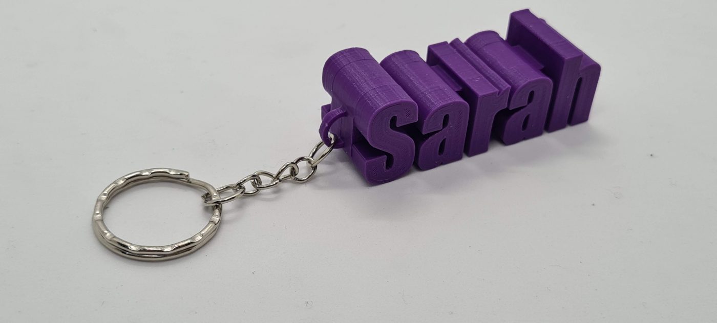 3D Printed Chunky Name Keyring