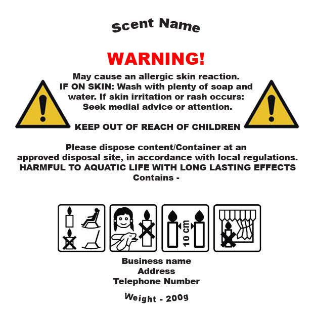 Candle CLP Labels x 100