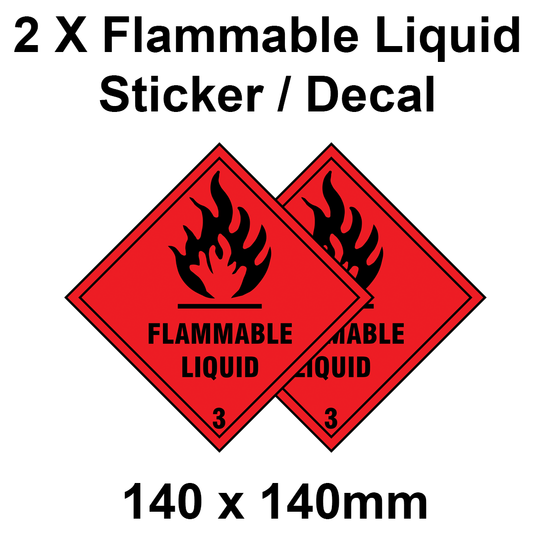 2 x Flammable Liquid sticker for Campervan, Motorhome, Van, Caravan ...